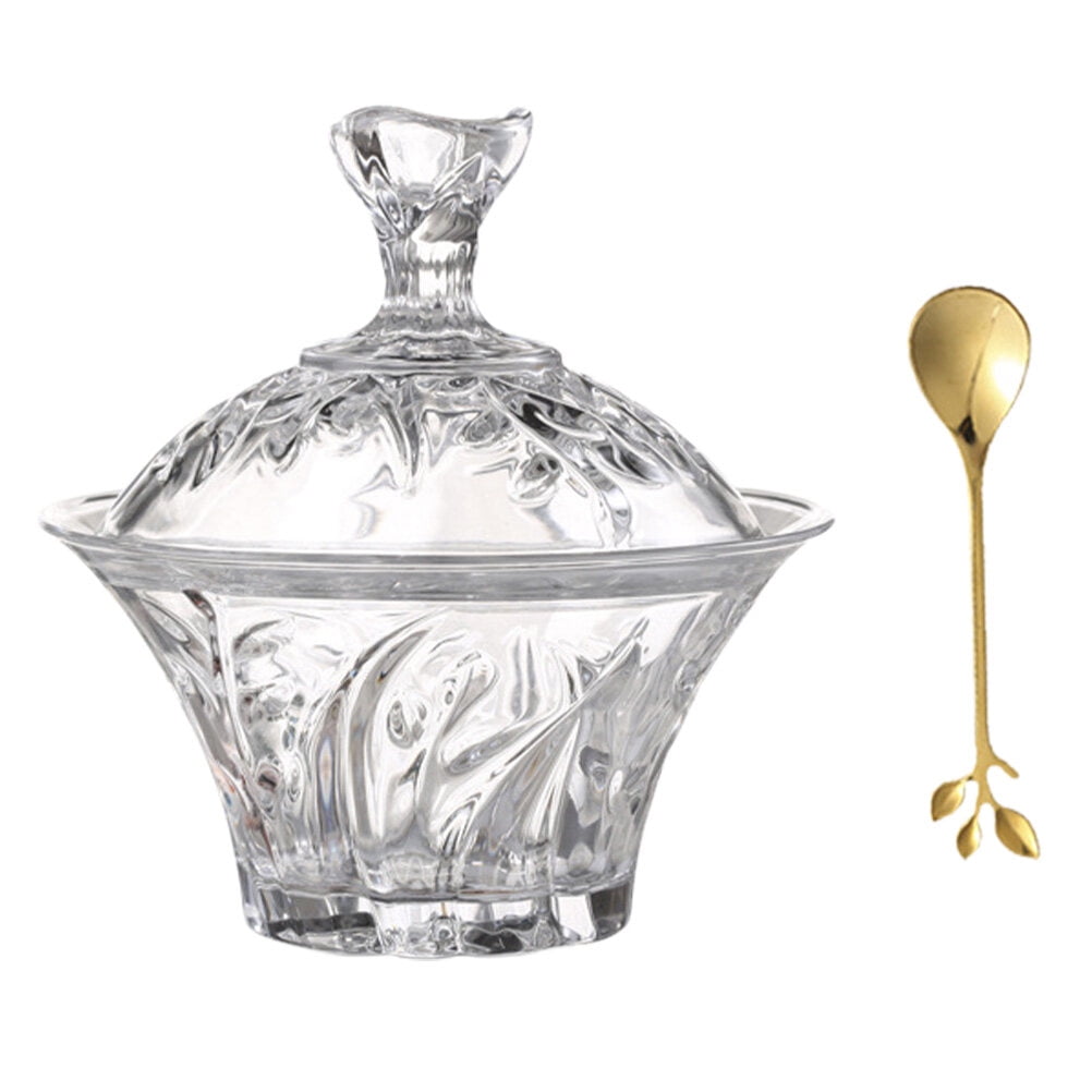 1 Set of Cubilose Bowl Dessert Bowl with Lid Spoon Saucer (Transparent ...