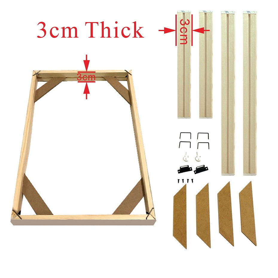 1 Set of DIY Canvas Frame Wood Canvas Kits with Accessories for Wall ...