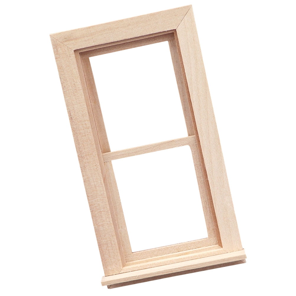 1 Set of DIY Doll Window Wooden Mini Window Adorable Window Model Mini ...