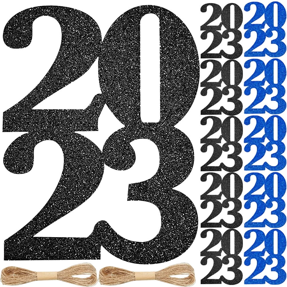 1 Set of Decorative Vase 2023 Labels Glitter 2023 Graduation Favor Tags ...