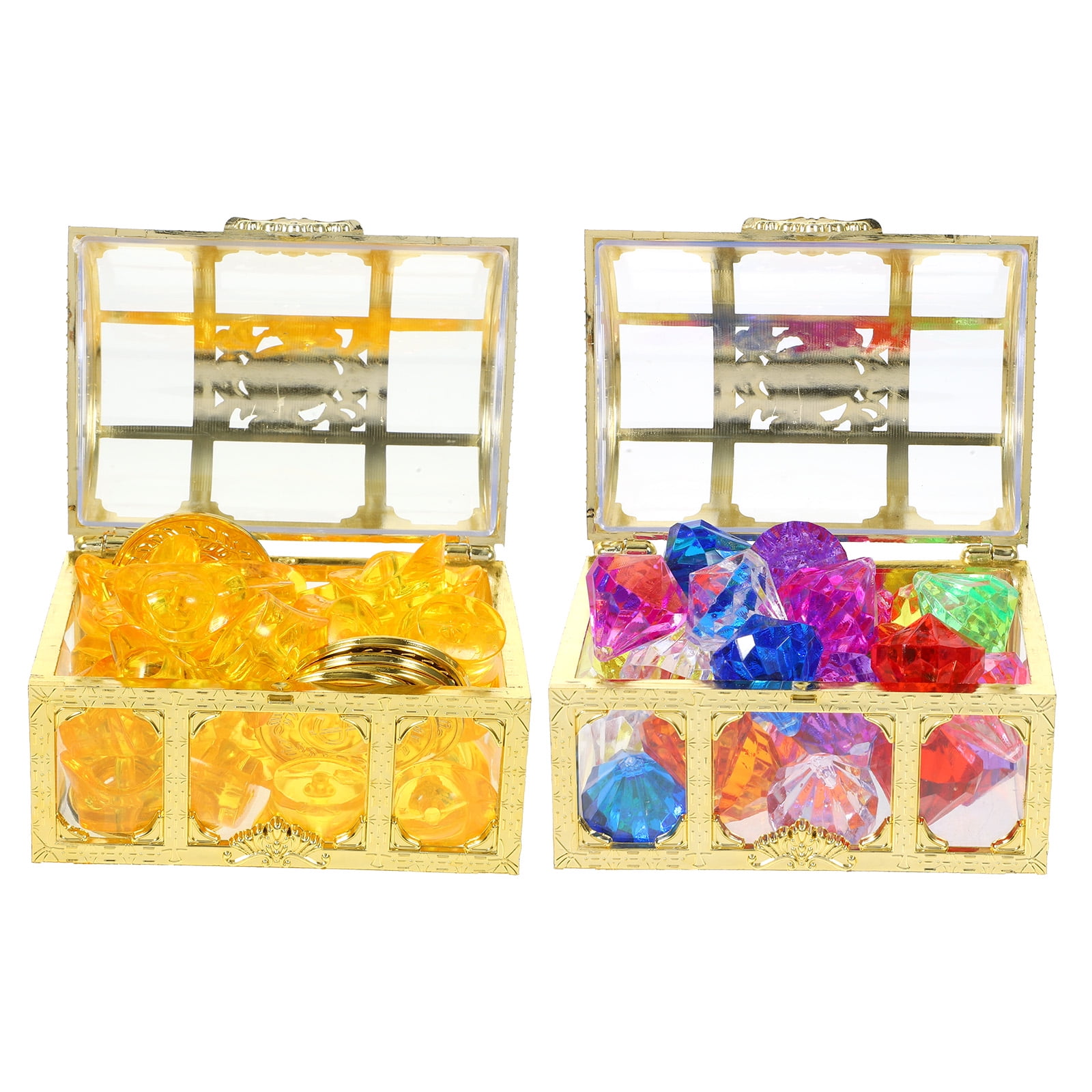 1 Set of Pool Diving Toy Fake Coin Ingot Diamonds with Gemstone Toy ...