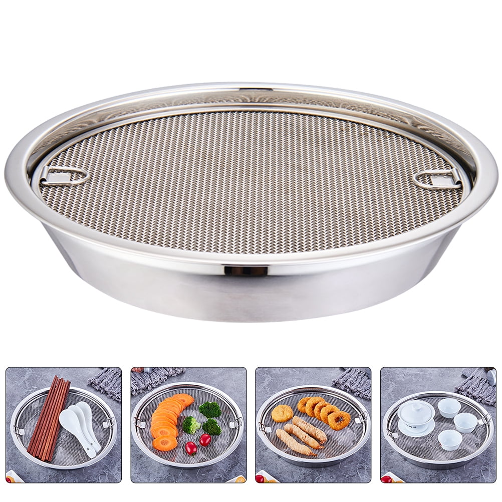 1 Set of Drain Rack Strainer with Tray Frying Basket Grease Tray Fruit ...