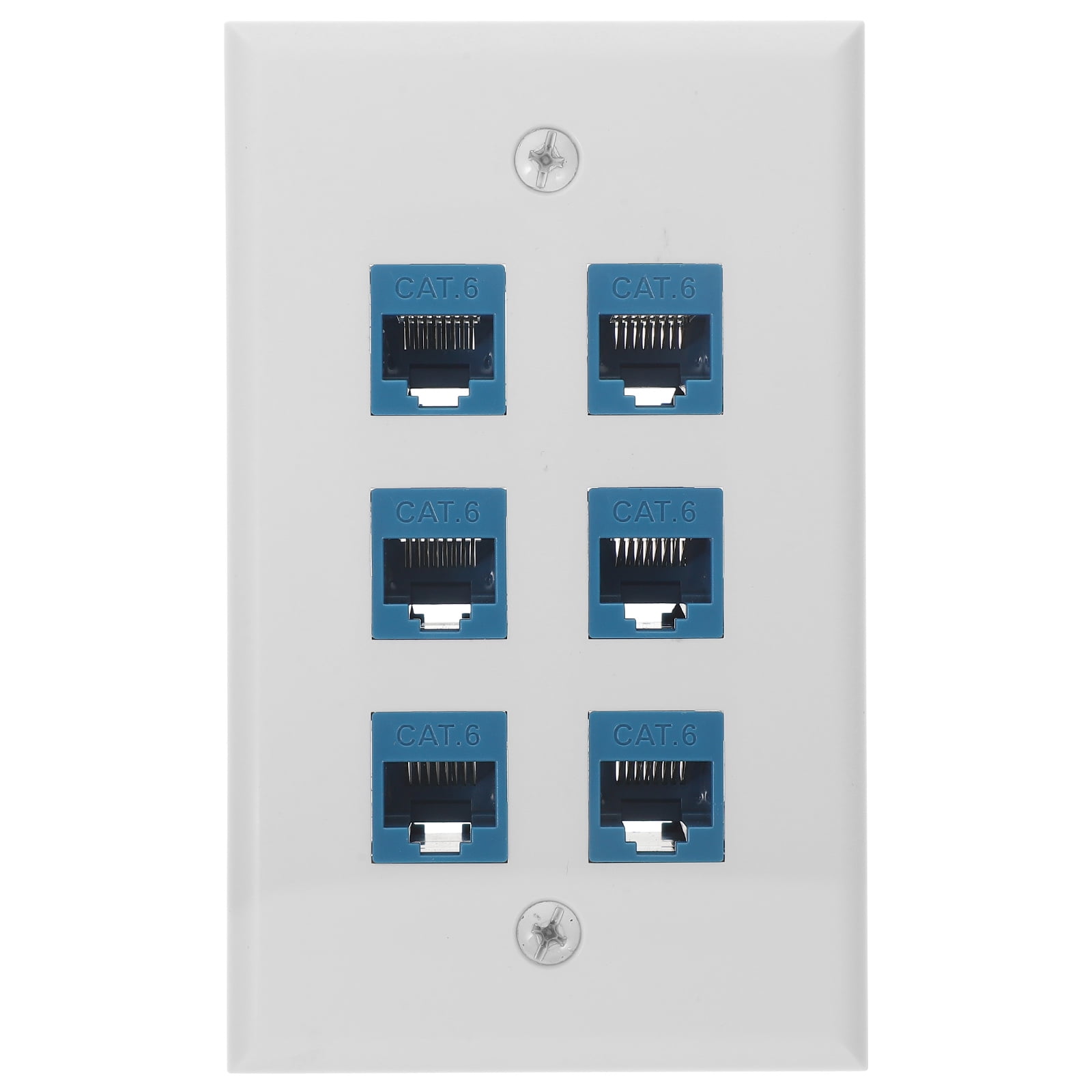 White Ethernet with 6-Port Network Panel for Home Use Made of Durable ...