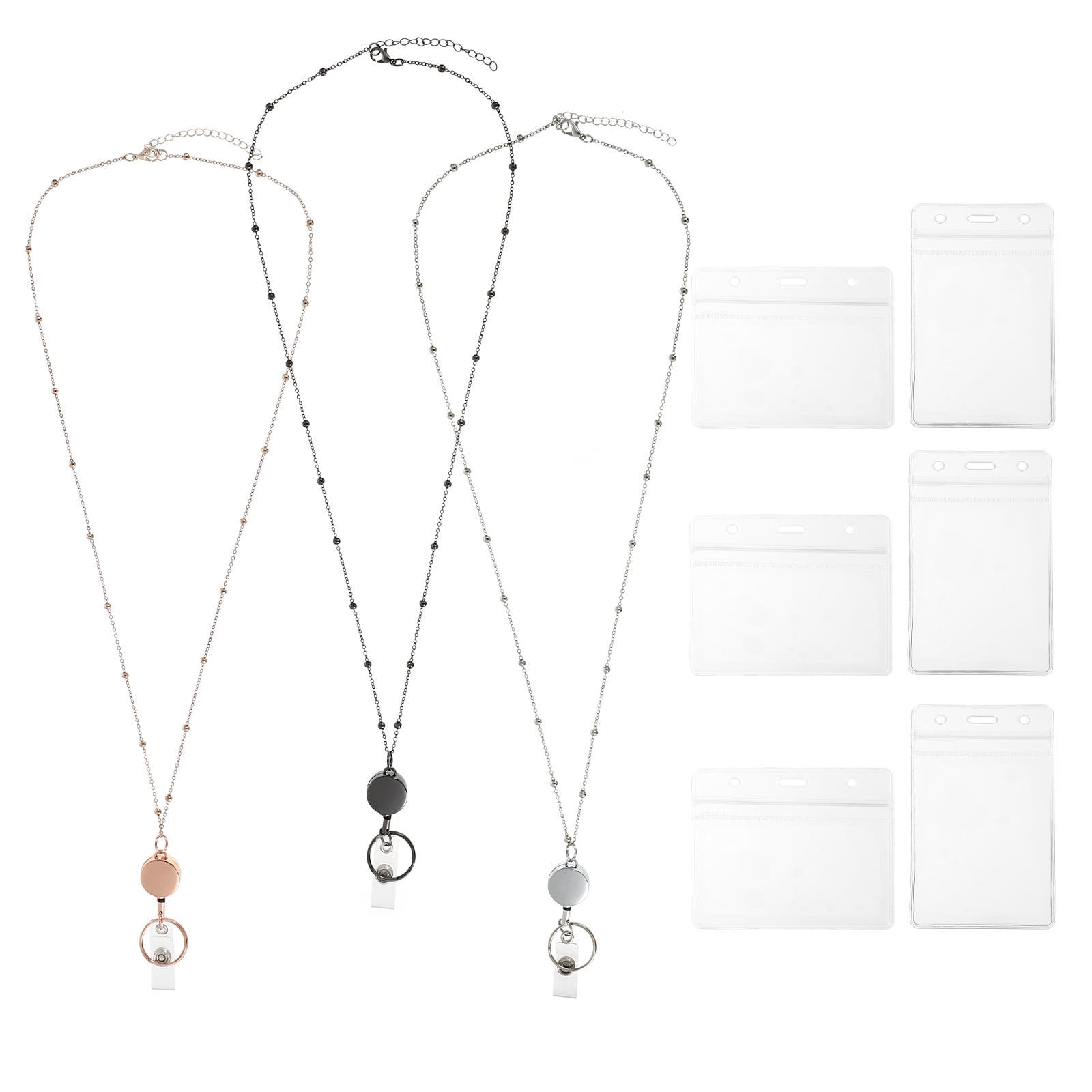 1 Set of Extension-type Card Lanyards Convenient Badge Lanyards Multi ...