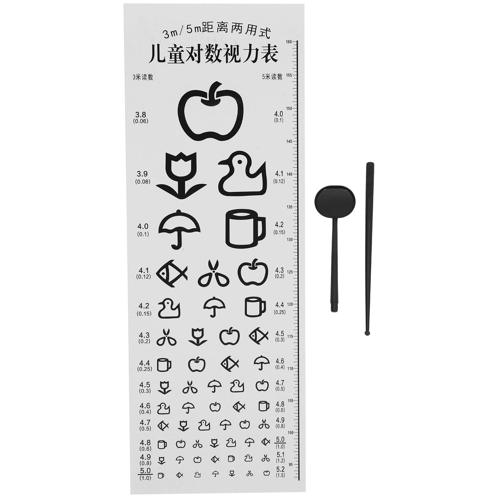 1 Set of Frame Visual Testing Chart Standard Visual Eye Test Chart for ...