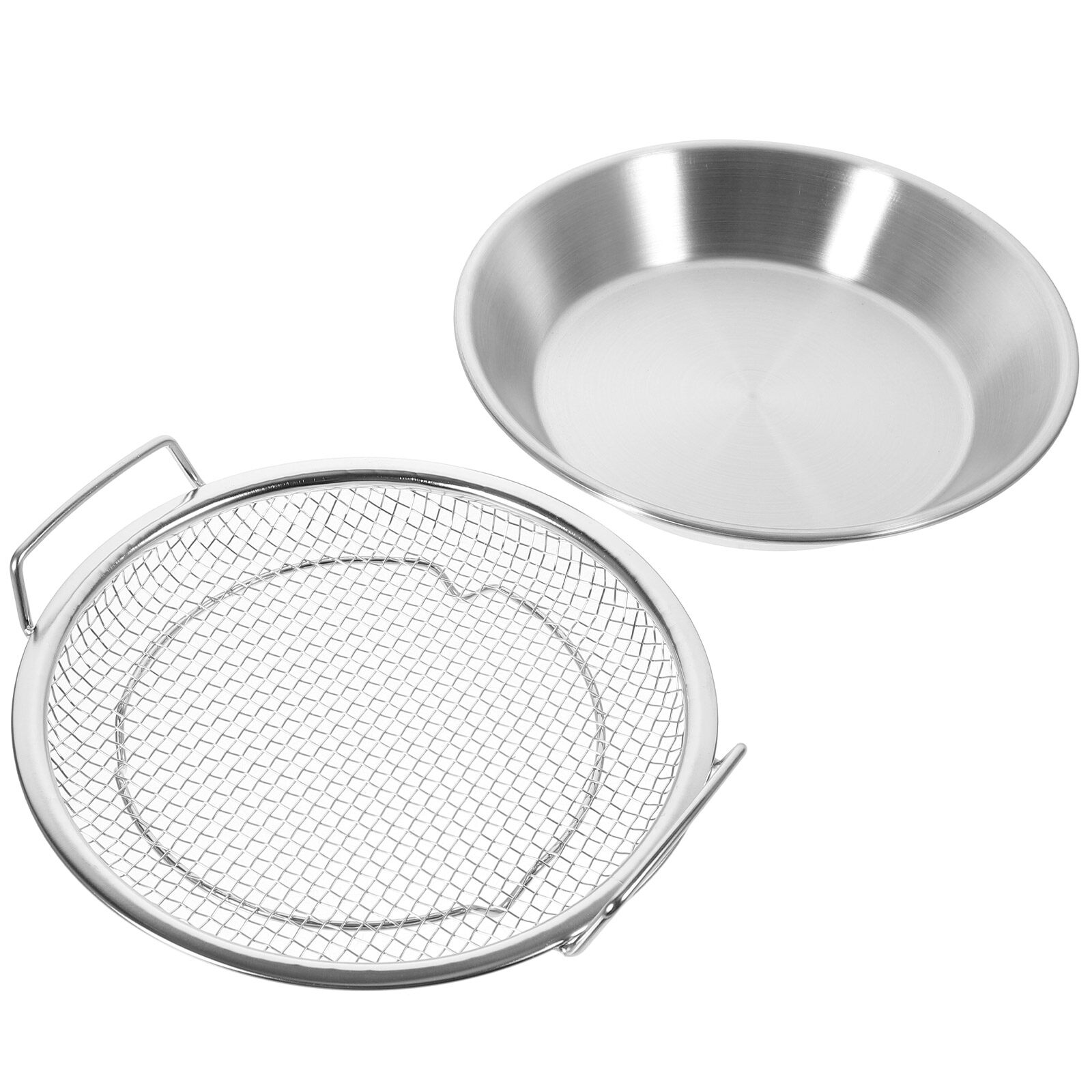 1 Set of French Fries Serving Plate Oil Frying Food Plate Round Filter ...