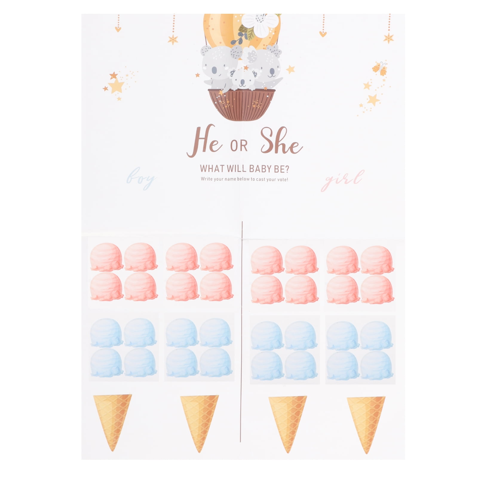 1 Set of Gender Reveal Party Games He or She Gender Reveal Poster with ...