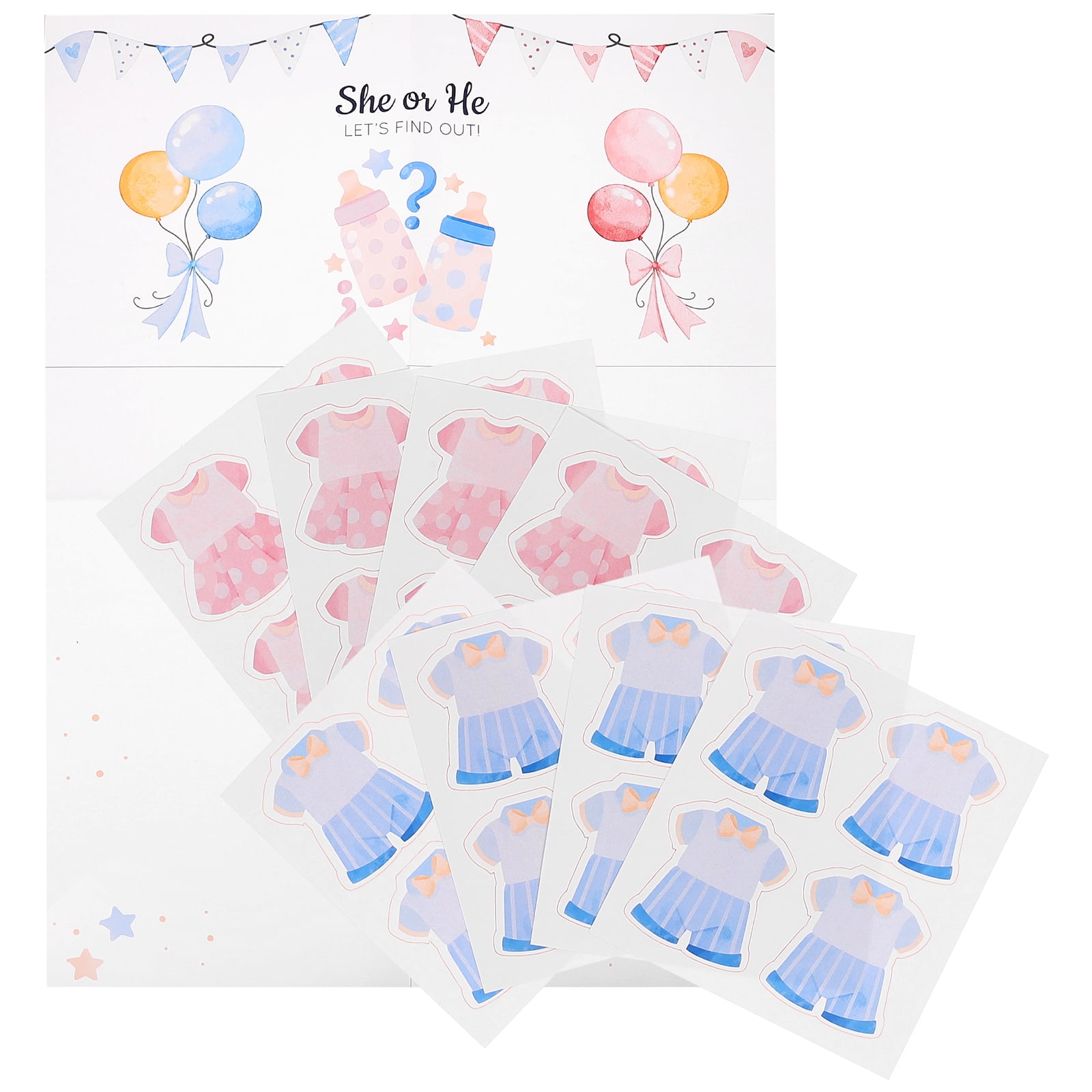 1 Set of Gender Reveal Poster Baby Gender Reveal Game Poster Sticker ...