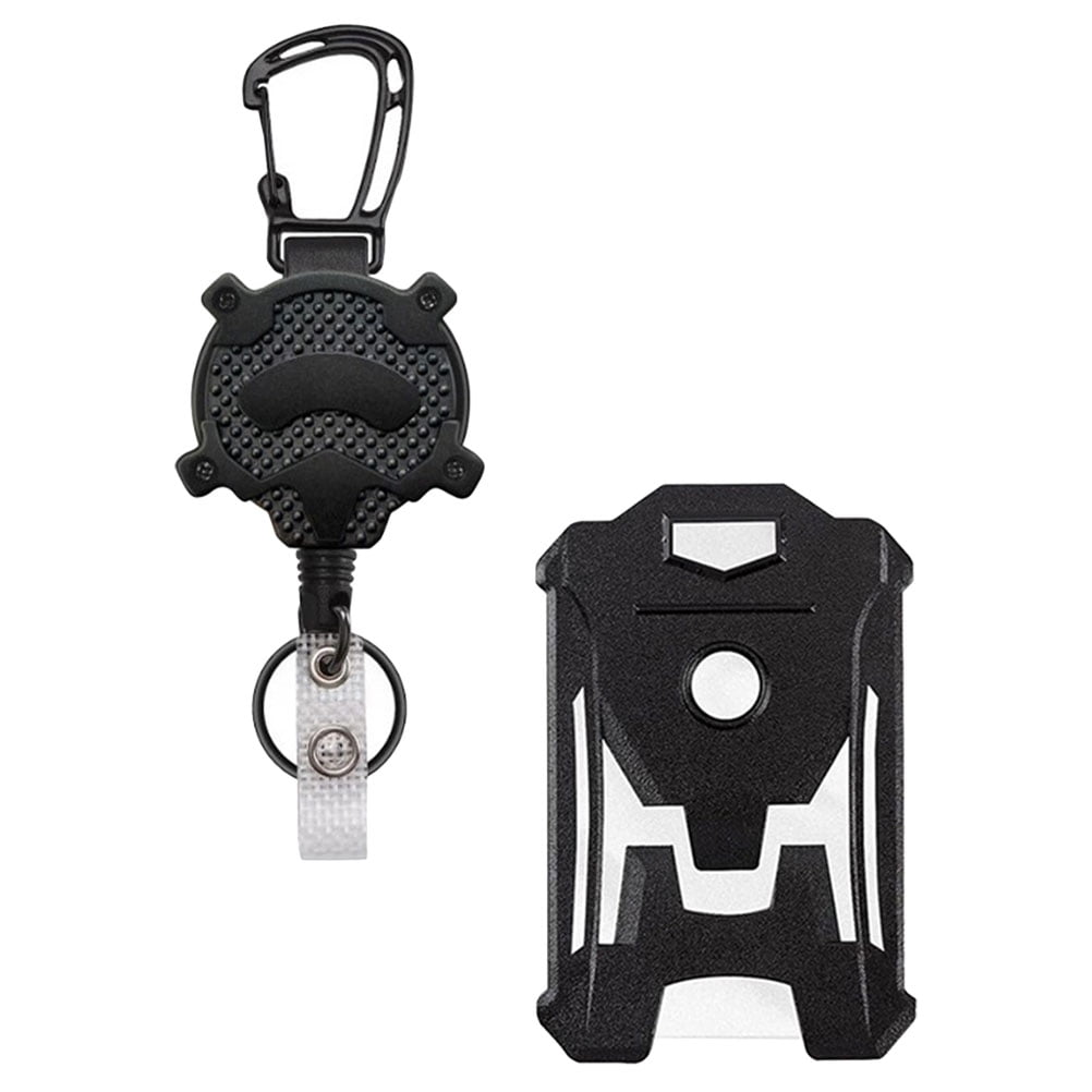 1 Set of ID Card Sleeve Retractable Lanyard Holder Badge Protector ID ...