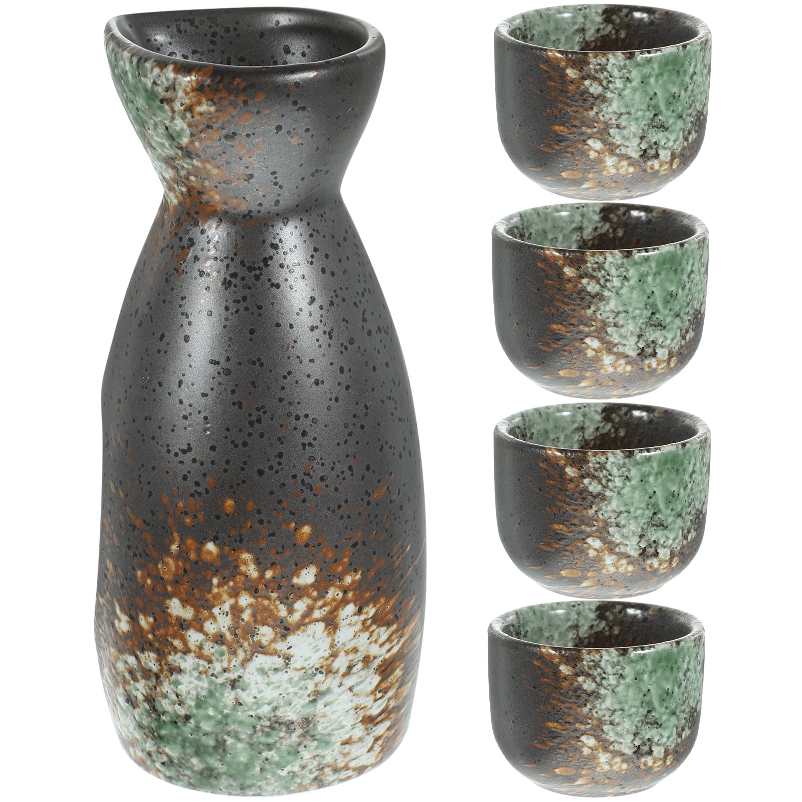 1 Set of Japanese Sake Set Sake Serving Set Ceramic Sake Pot Delicate ...