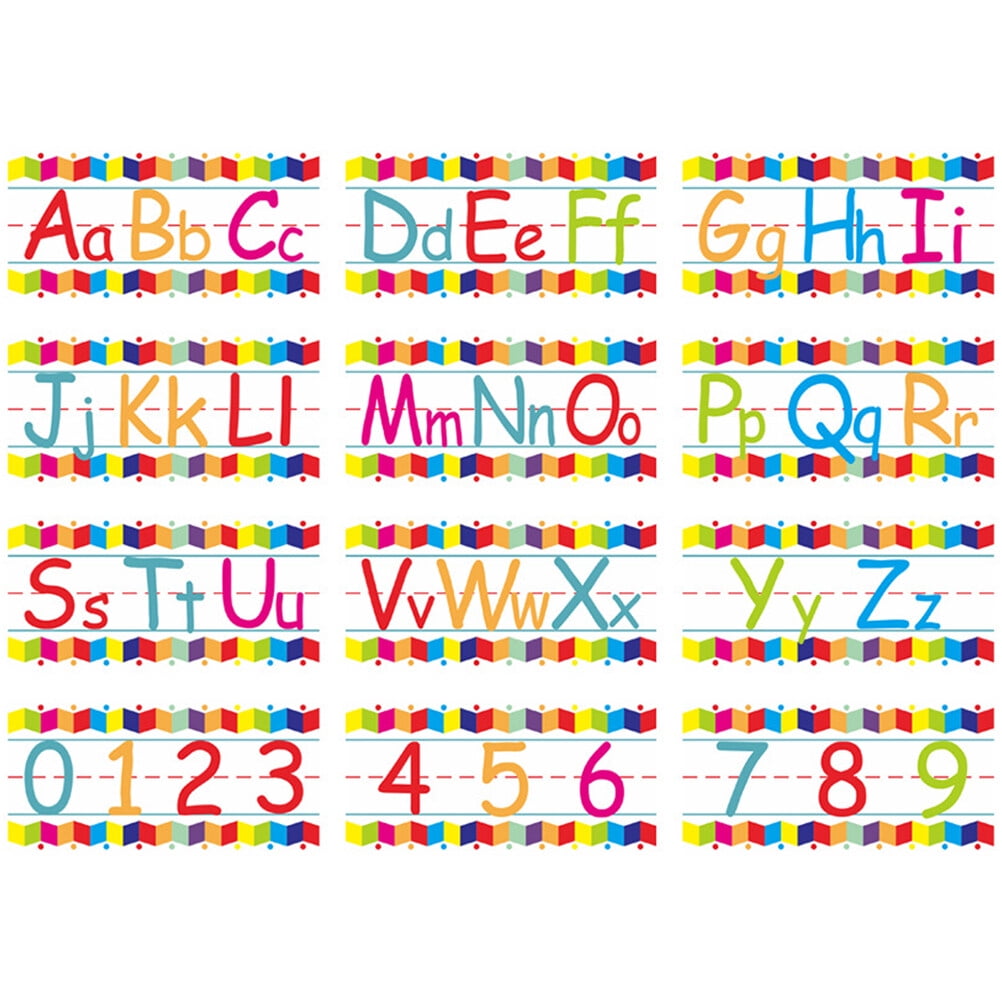 1 Set of Kids Alphabet Wall Decals Number Wall Stickers Letter Learning ...