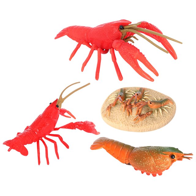 1 Set of Lifelike Crayfish Toys Kids Lobsterling Cognitive Figurines ...
