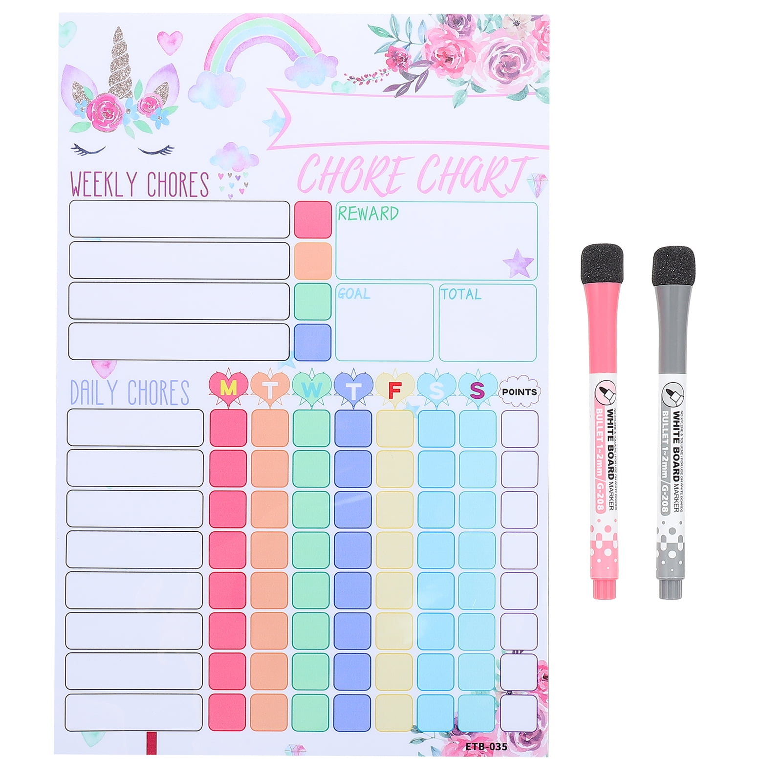 1 Set of Magnetic Kids Chart Household Chore Chart Reusable Behavior ...