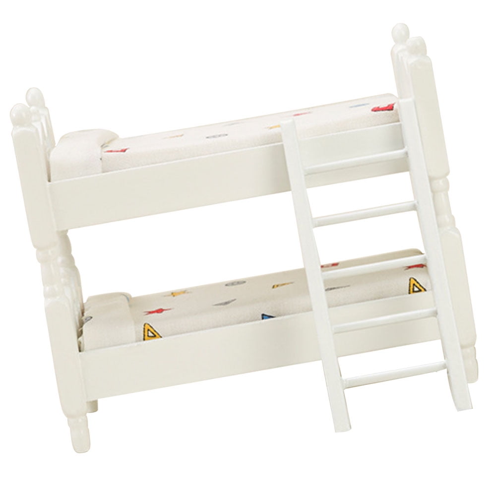 1 Set of Miniature Bed Model Doll House Bunk Bed Decoration Doll House ...