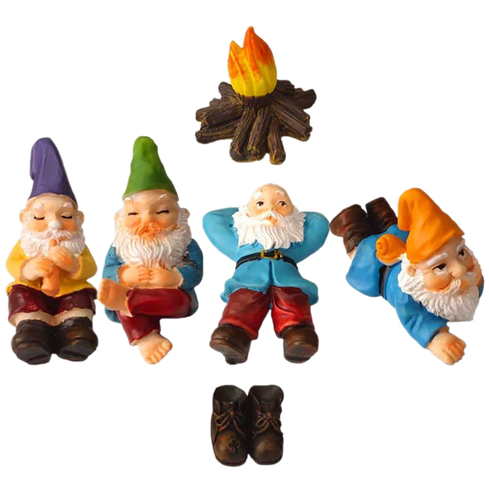 1 Set of Miniature Gnome Figurines Garden Small Dwarf Gnomes Yard Gnome ...