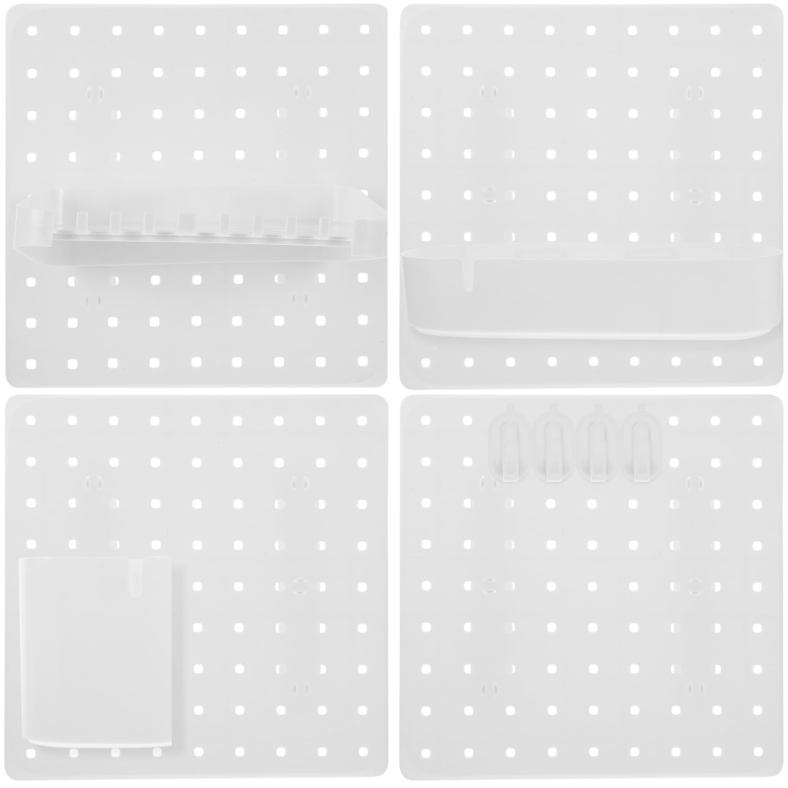 RENACLIPY Pegboard Wall Pegboard Organizer Gray ABS 1 Set Heavy Duty ...