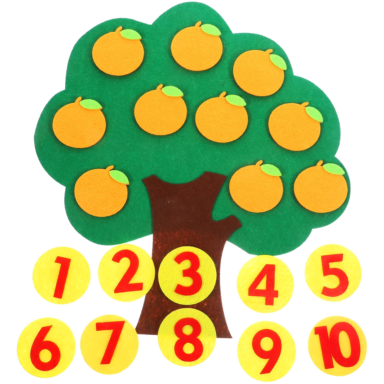 1 Set of Non-woven Fruit Tree Digital Cognitive Pairing Toy Counting ...