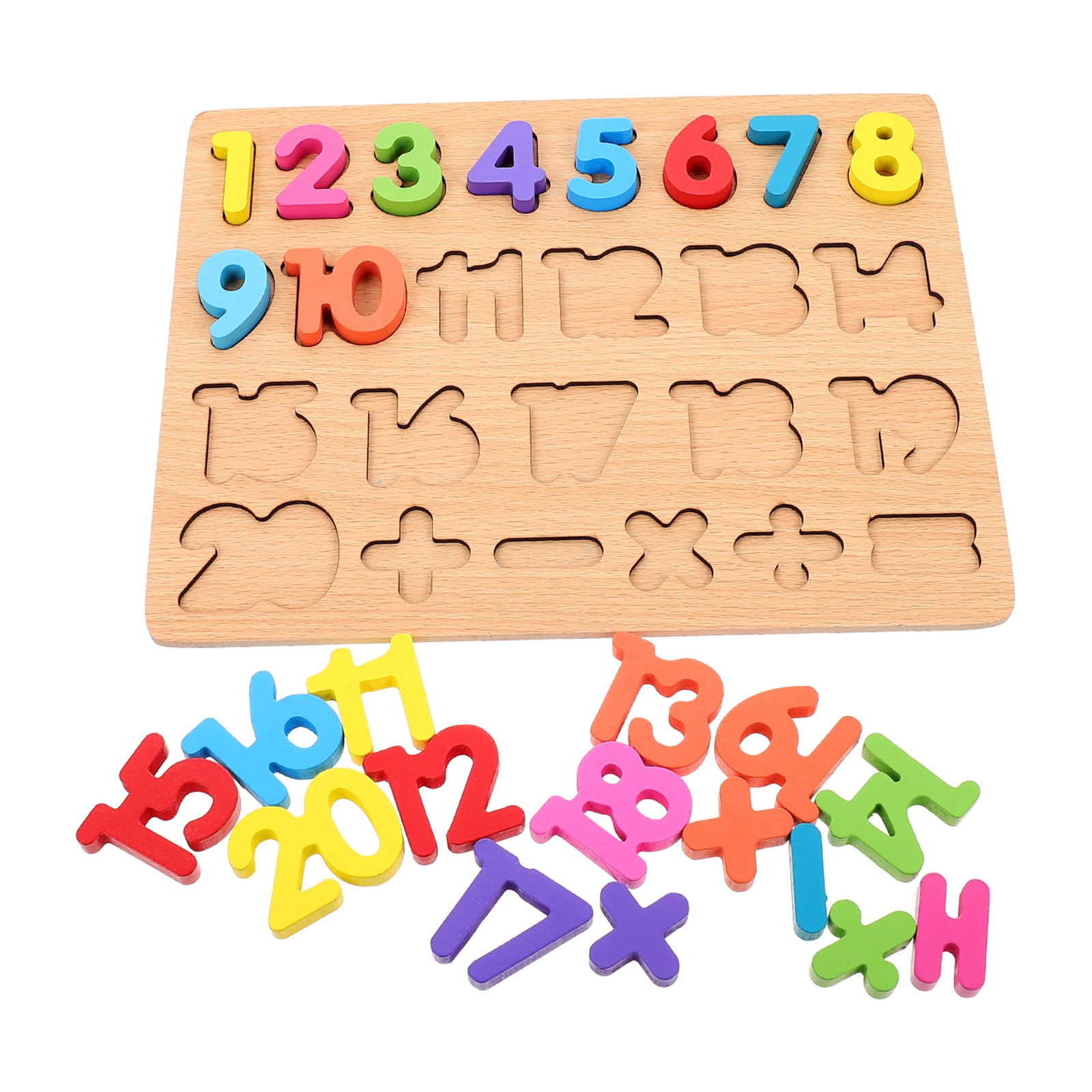 1 Set of Number Matching Puzzle Toys Wood Number Learning Puzzle Toys ...