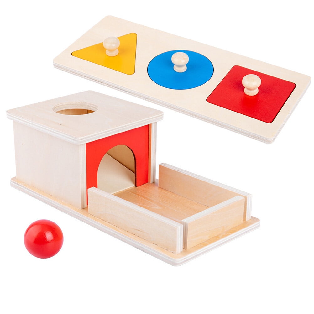 1 Set of Object Permanence Box Wooden Drawer Box Geometric Shape ...