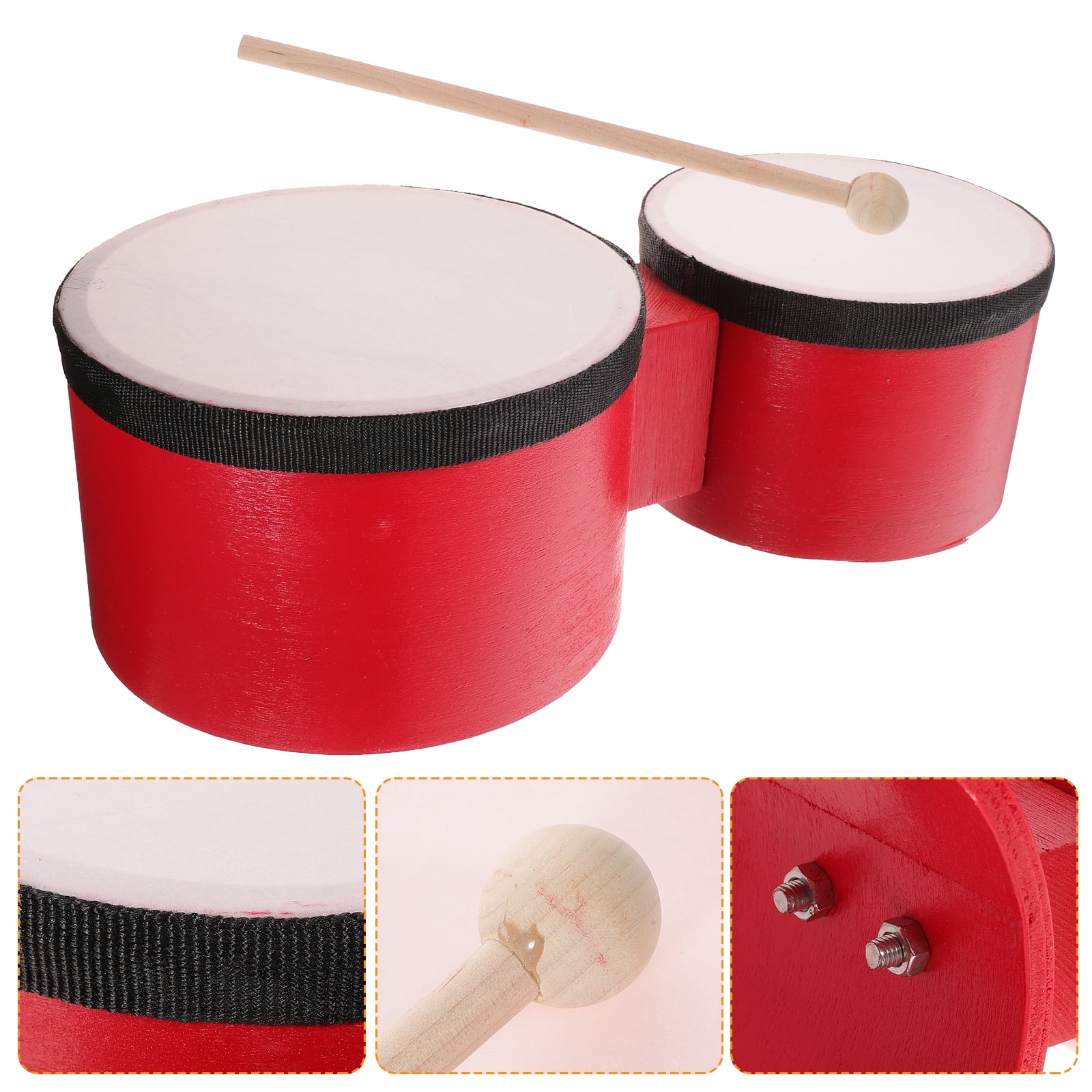 1 Set of Orff Percussion Instrument Children's Toy Bongo Drum with ...