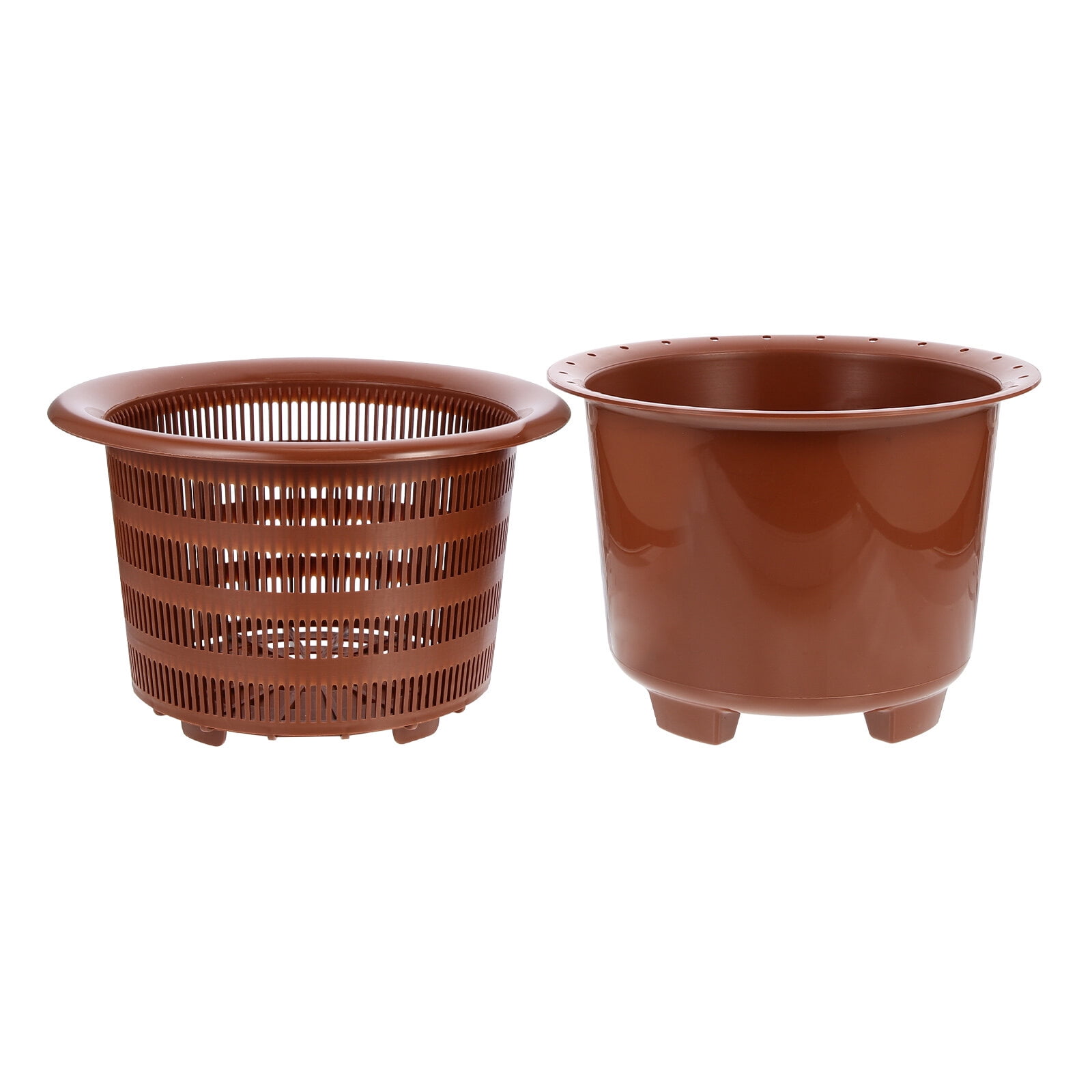 1 Set of Plastic Plant Nursery Garden Pots Double Layers Flower Planter ...