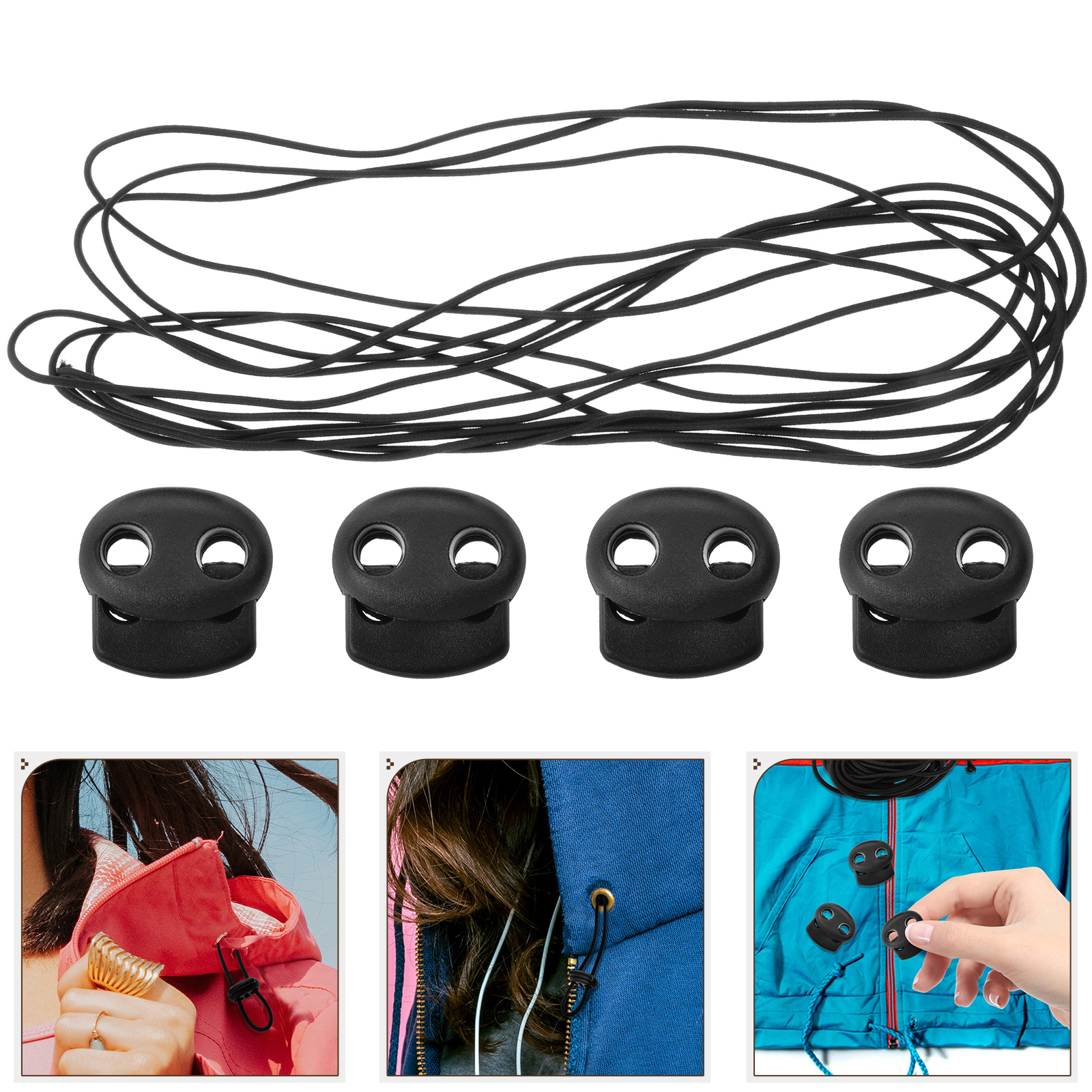 1 Set of Plastic Spring Fasteners Clothes Lanyard Fasteners Multi ...