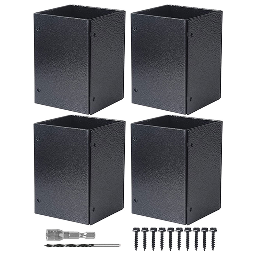 1 Set of Post Base Protectors Heavy Duty Mailbox Bracket Bases Metal ...