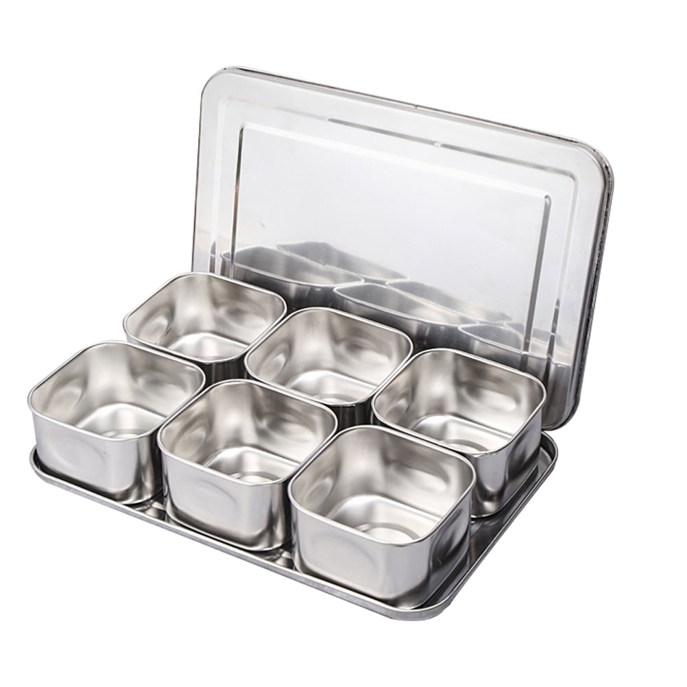 1 Set of Seasoning Boxes Six Grids Spice Boxes Seasoning Storage ...