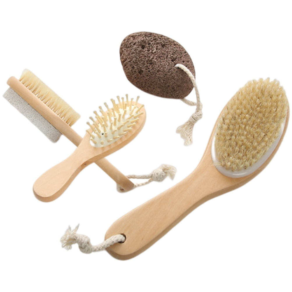 1 Set of Shower Body Brush Bathing Back Scrubing with Exfoliator Stone ...