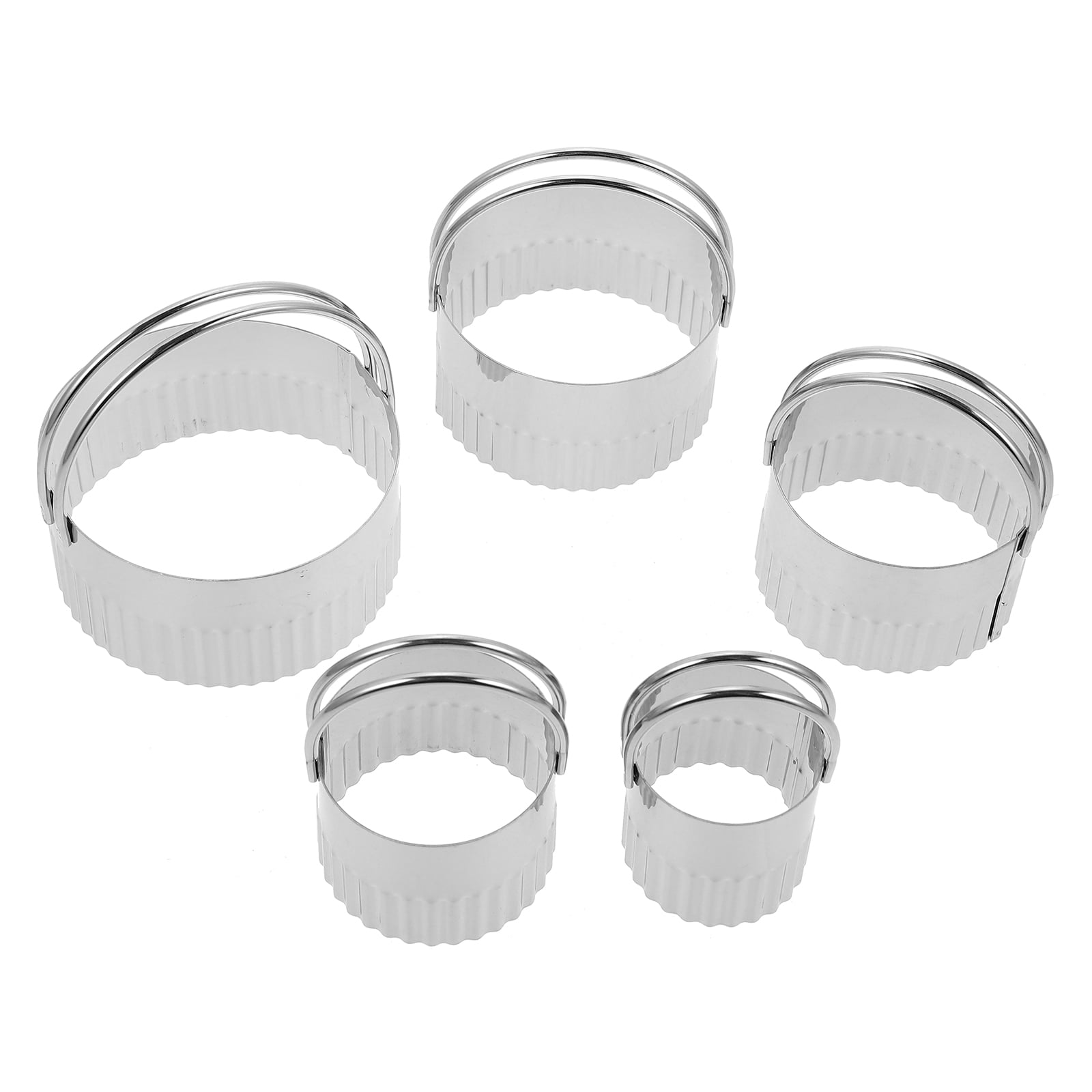 1 Set of Stainless Steel Bread Shapes Cookies Round Cutter Biscuits ...