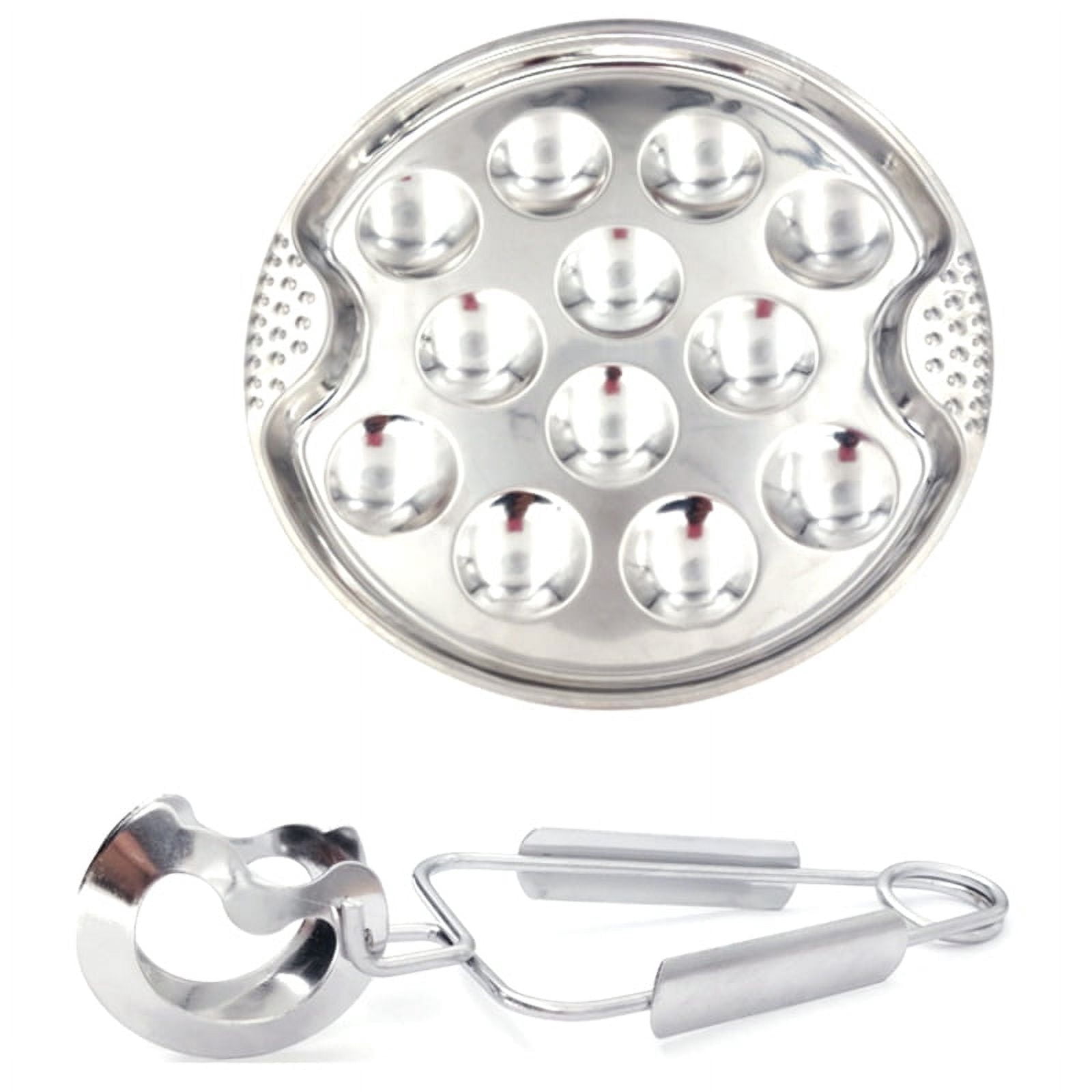 1 Set of Stainless Steel Snail Mushroom Escargot Plate with 12 ...