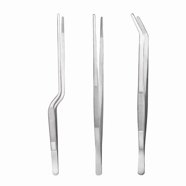 Bundlepro Kitchen Fine Tweezers Tongs, 12'' Square Head Stainless Steel ...