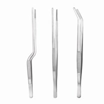 Bundlepro Kitchen Fine Tweezers Tongs, 12'' Square Head Stainless Steel ...