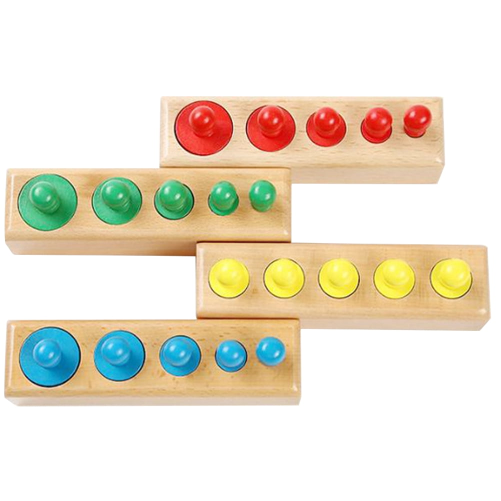 1 Set of Toddlers Wooden Cylinders Interactive Educational Toys Knobbed ...