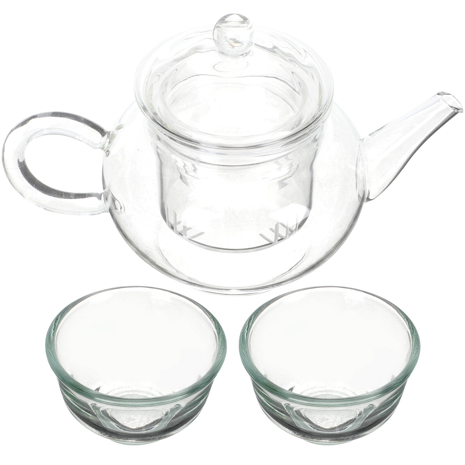 1 Set of Transparent Glass Tea Set Heat-resistant Glass Tea Kettle With ...