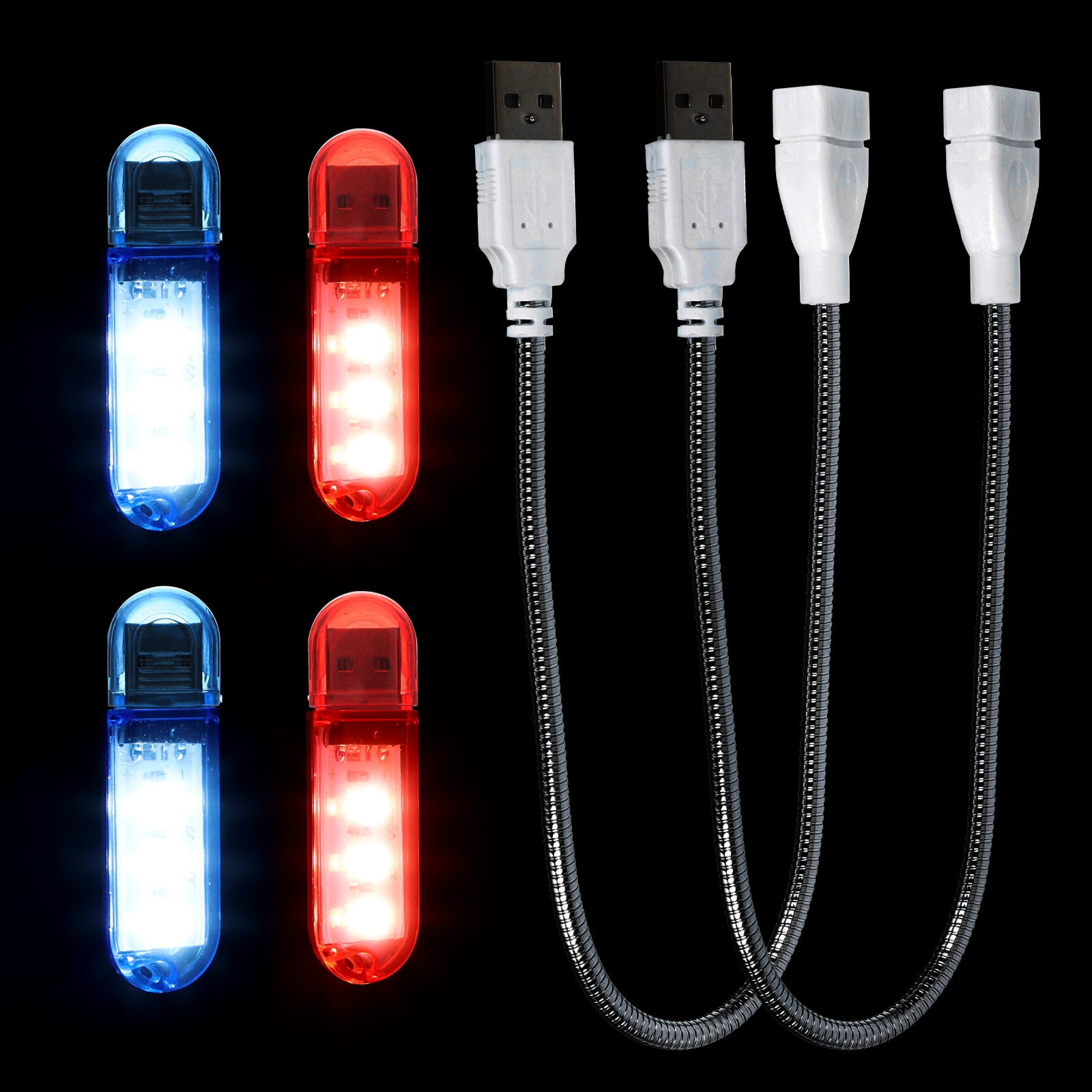 MERRYHAPY Small USB Night Lights Red LED for Night Use and Keyboard ...