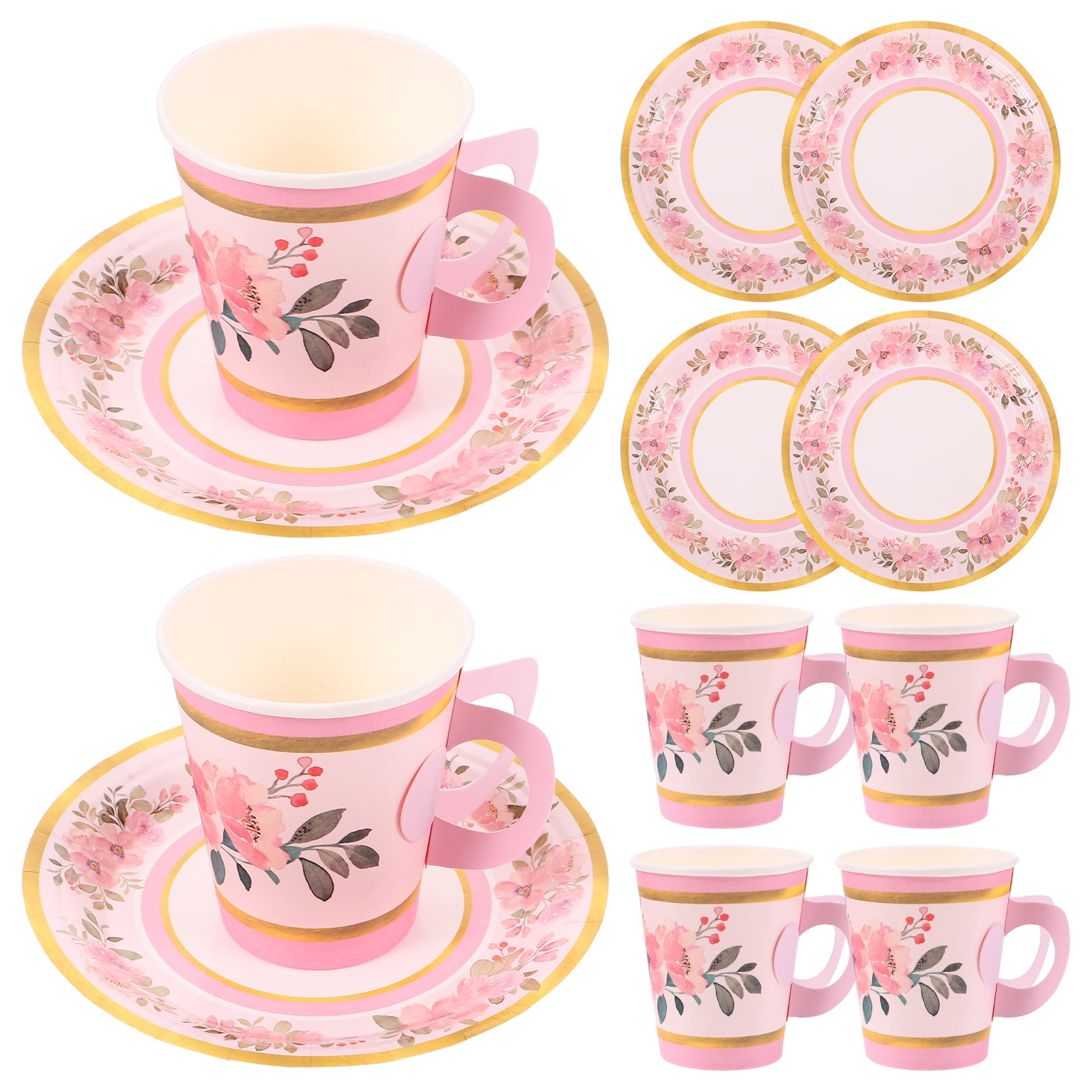 1 Set of Vintage Paper Plate And Cup Tea Party Food Serving Dish Water ...