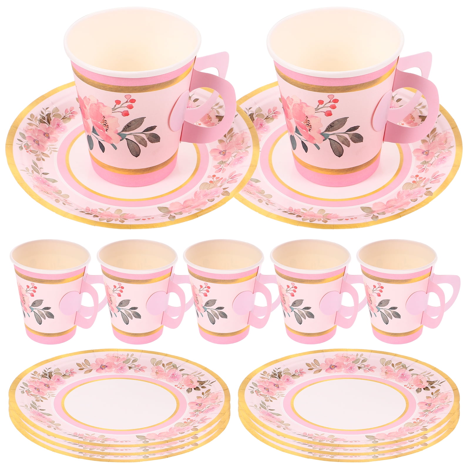 1 Set of Vintage Paper Plate And Cup Tea Party Food Serving Dish Water ...