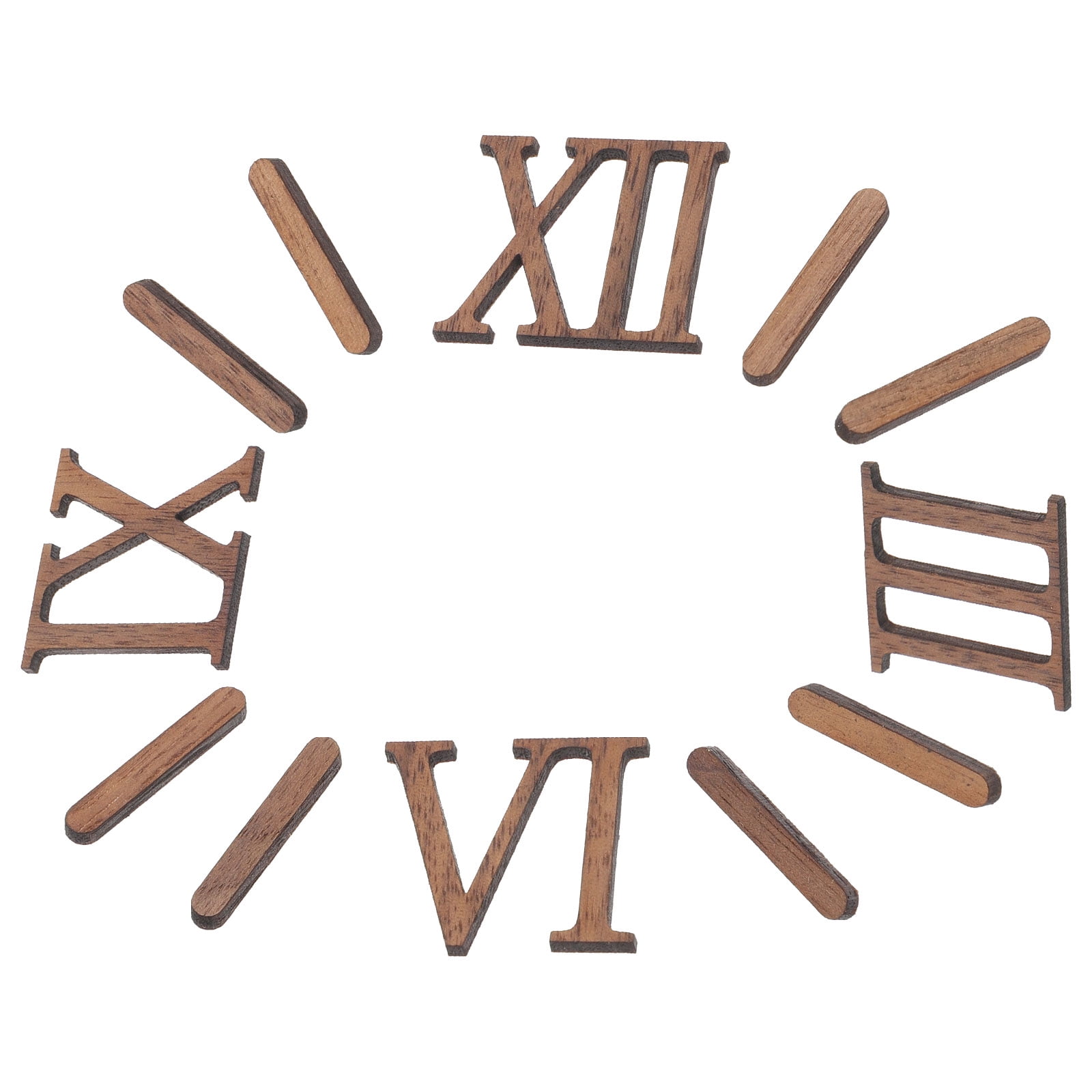 Wall Clock DIY Roman Numerals Kit Light Brown Wood for Home Decor and ...