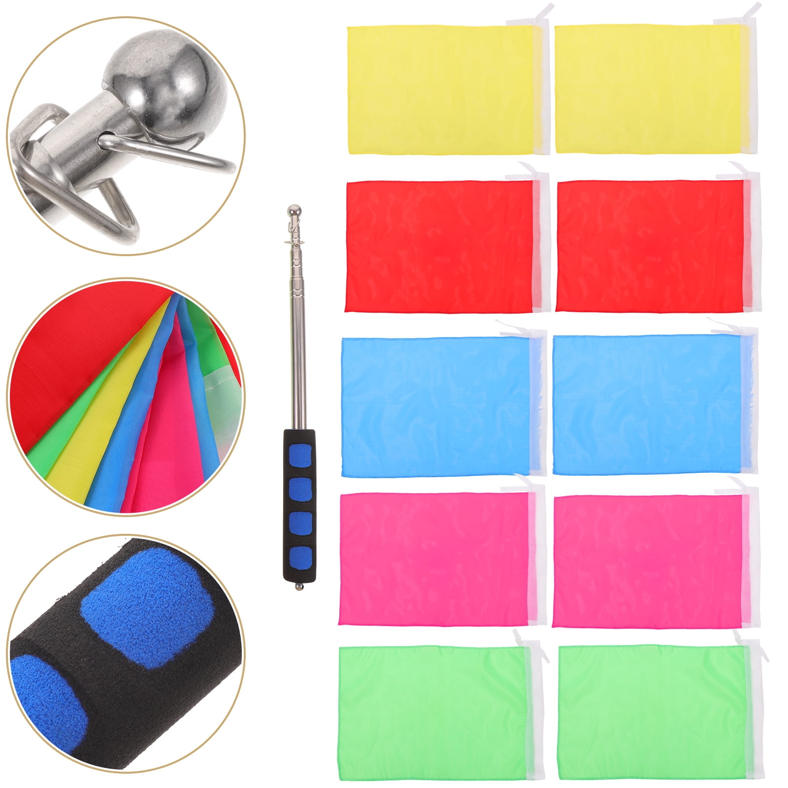 1 Set of Wear-resistant Guide Flag Portable Flagpole Stainless Steel ...