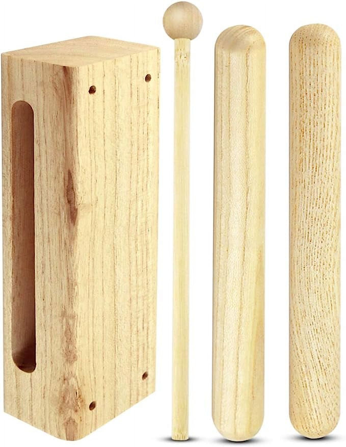 1 Set of Wood Rhythm Block Musical Percussion Instrument with Mallet ...