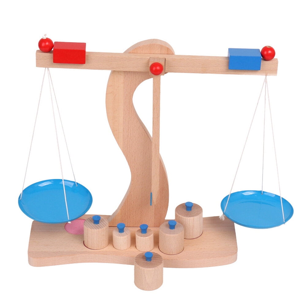1 Set of Wooden Balance Scale Model DIY Balance Student Assembled Scale ...