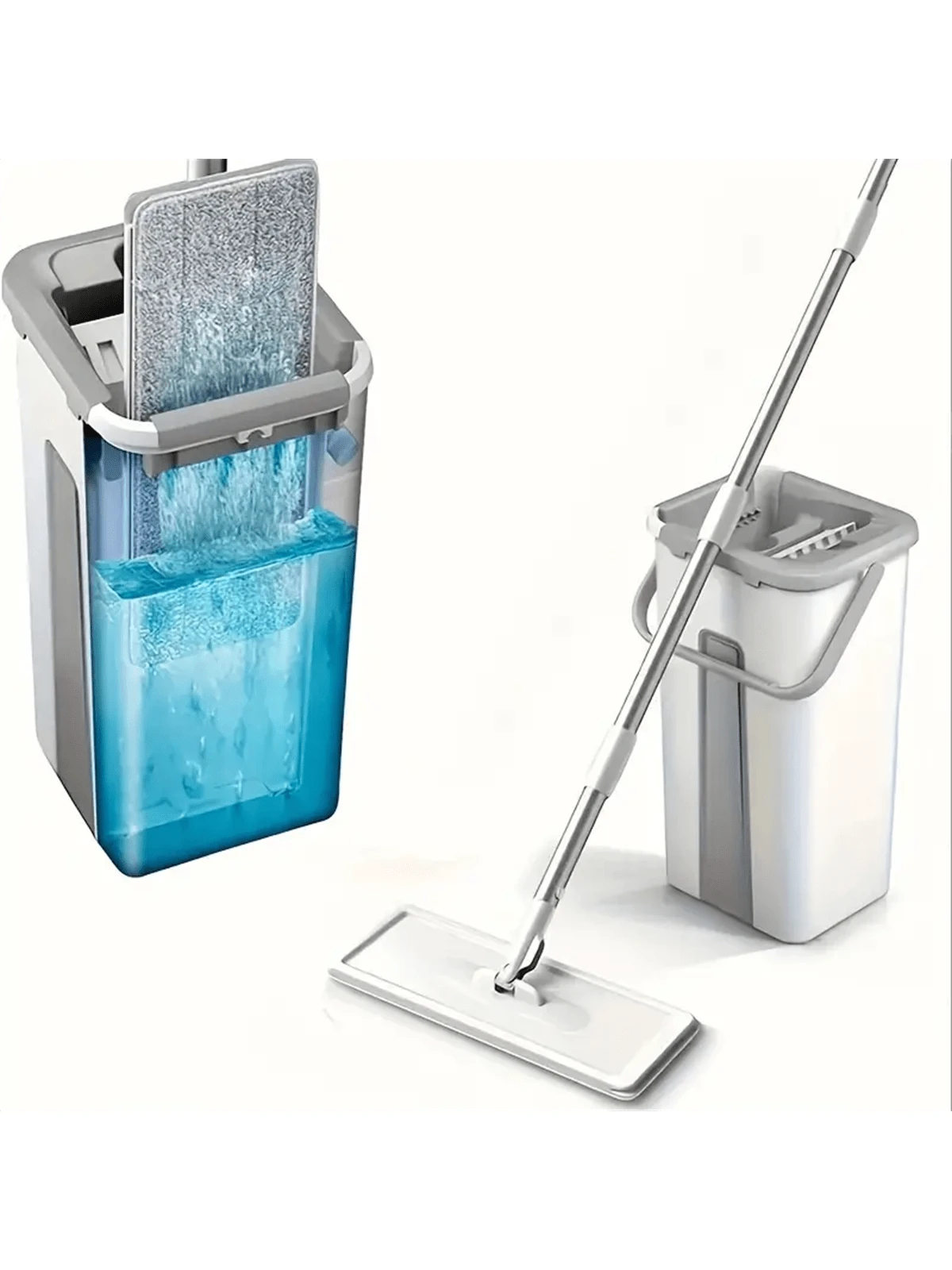 1 SetHousehold Cleaning Mop And Bucket Set ,Bring Two Mop Cloths, Hand ...