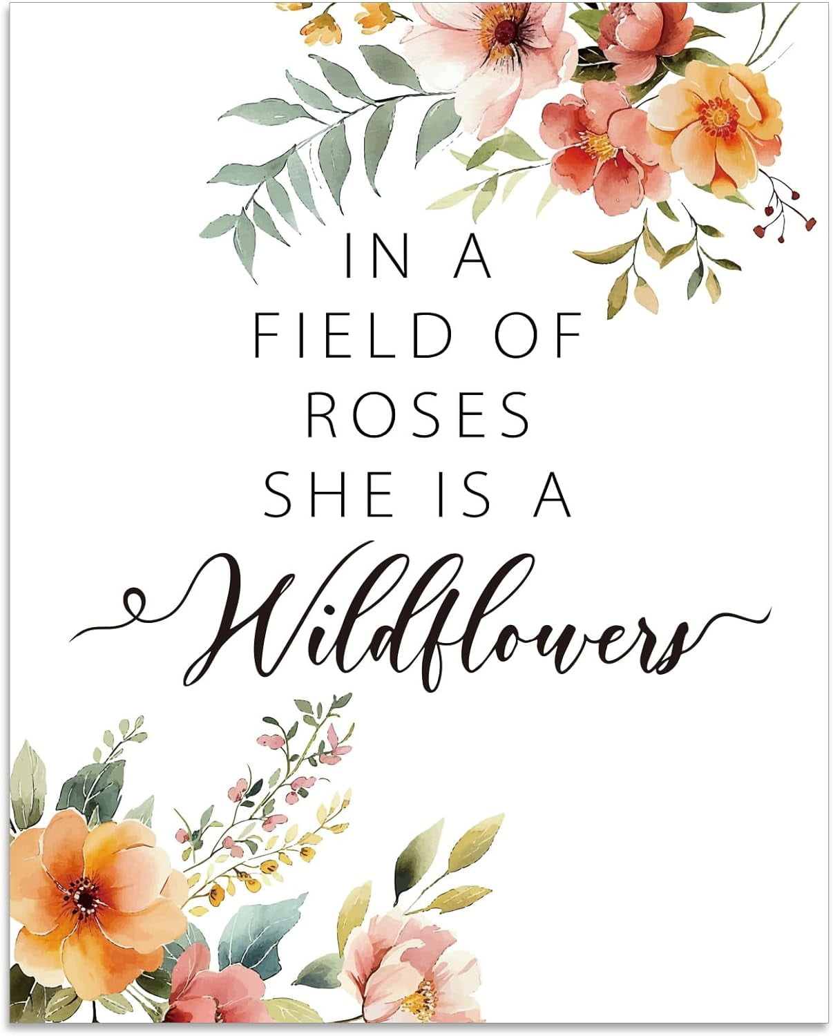 1 Sheet 1 Pc Inspirational Quote Poster Paper She Is a Wildflower Wall ...