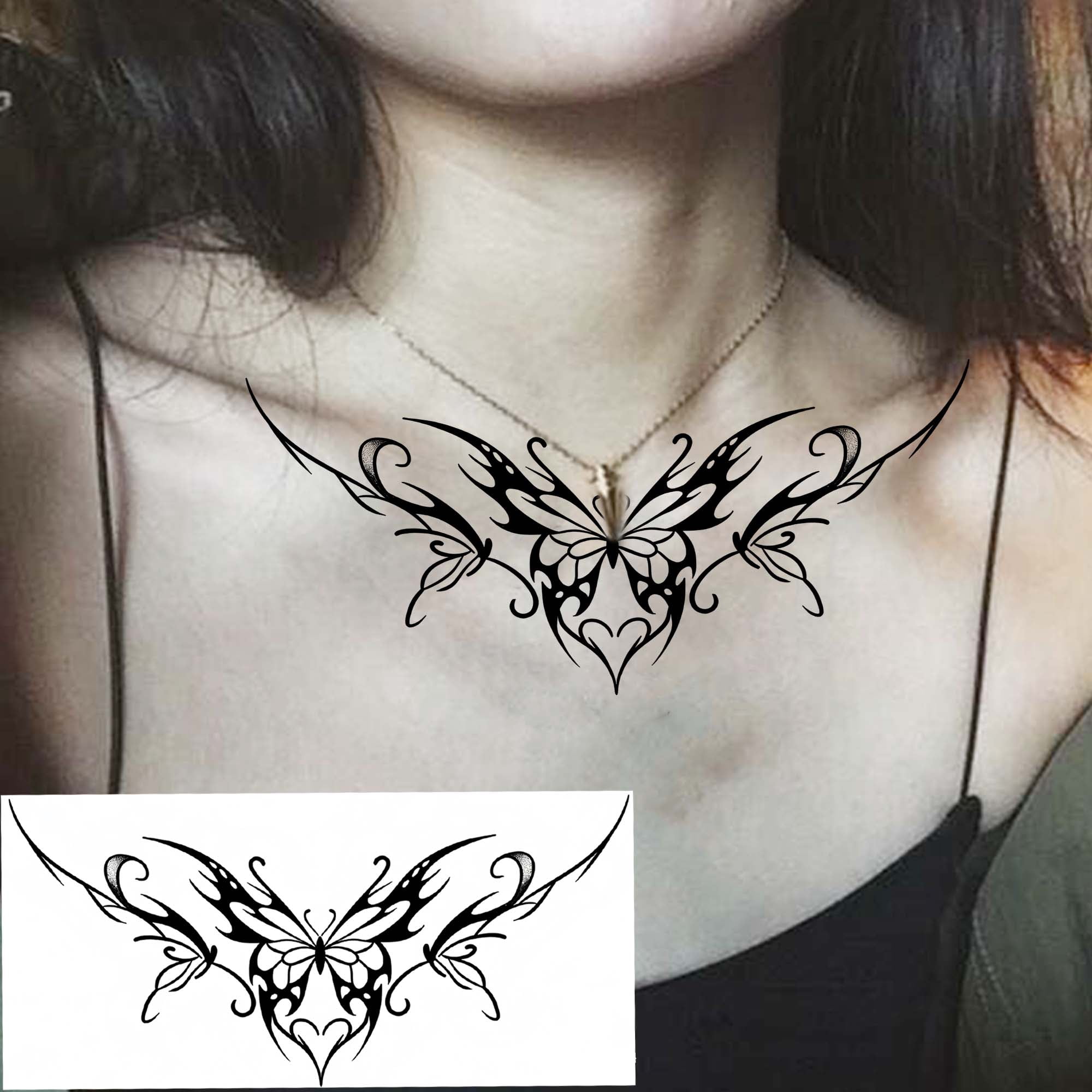 1 Sheet Aesthetic Crescent Lotus Temporary For Women Hands Foot Neck ...