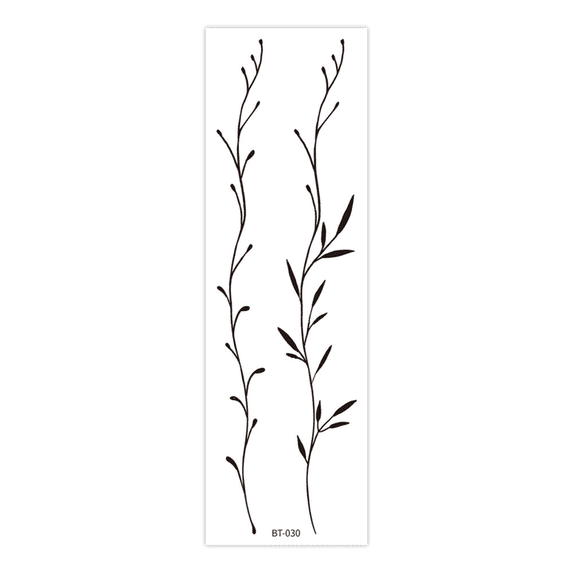 1 Sheet Black Flower Sticker Leaf Floral Temporary for Hand Arm Leg ...