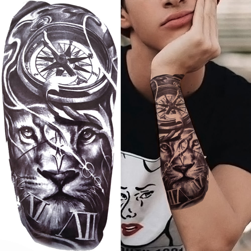 1 Sheet Black Forest Sticker for Men Woman Child Tiger Wolf Skull ...