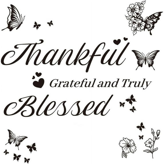 1 Sheet Blessed Sticker Thankful Grateful and Truly Blessed Wall ...