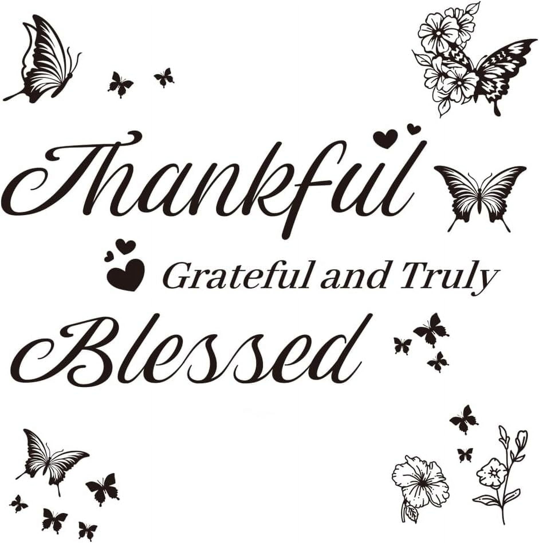 1 Sheet Blessed Sticker Thankful Grateful and Truly Blessed Wall ...