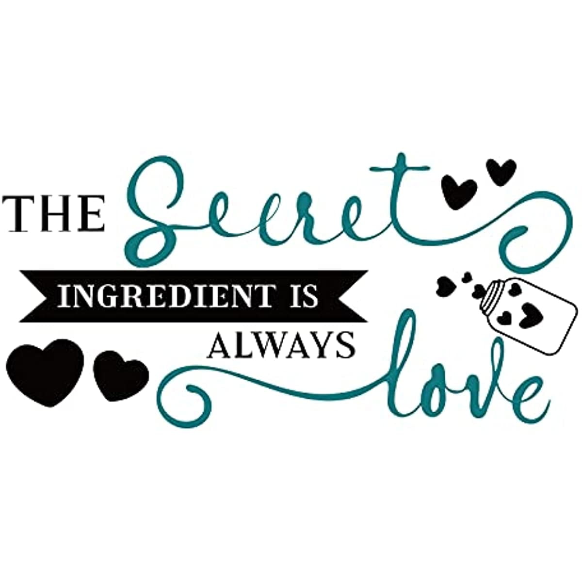 1 Sheet Blue and Black PVC Wall Stickers The Sweet Love Vinyl Wall ...